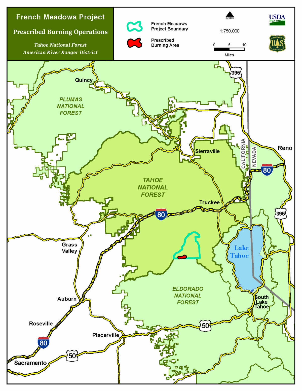 Tahoe National Forest planning 500-acre prescribed burn near French Meadows Reservoir